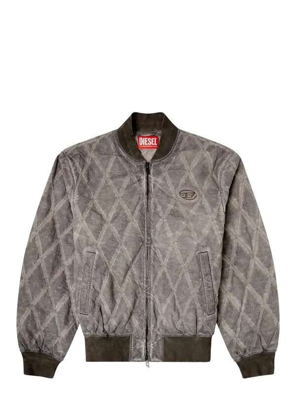 DIESEL® Diamond-quilted Cotton Blend Jacket - Grey