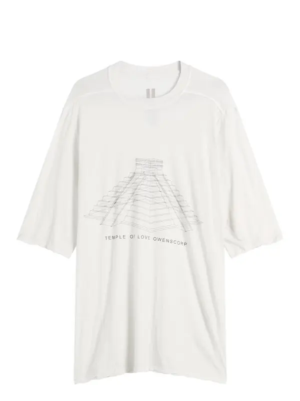 Rick Owens Temple Of Love Jumbo T-shirt - Milk Wash/black