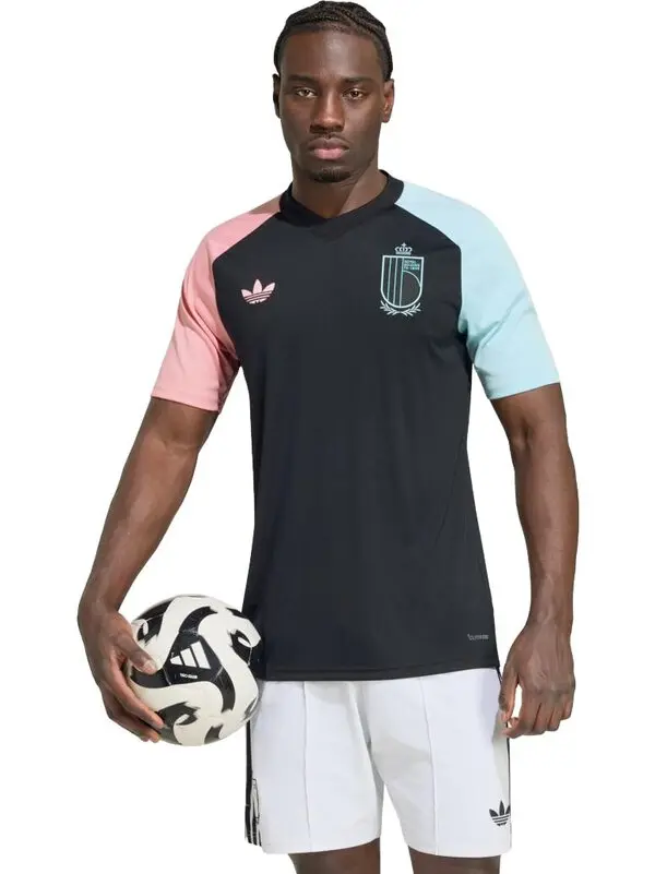 Adidas Belgium 26 Away Pre-match Jersey - Black / Super Pop / Frozen Blue