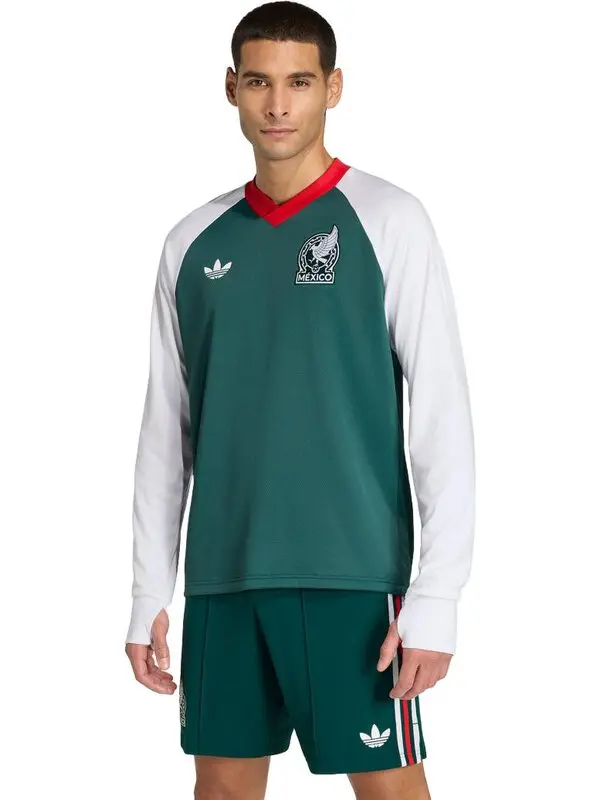 Adidas Mexico 26 Away Pre Match Warm Top White - White / Aurora Ivy