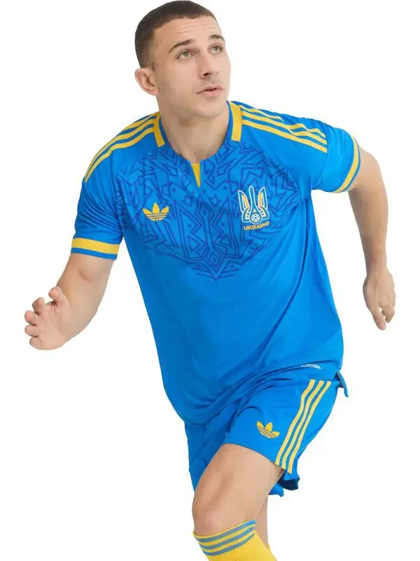 Adidas Ukraine 26 Away Authentic Jersey Blue - Glow Blue