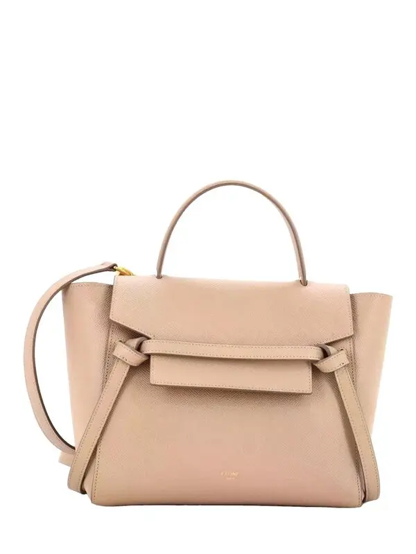 Celine Belt Bag Textured Leather Micro Satchel - Neutrals