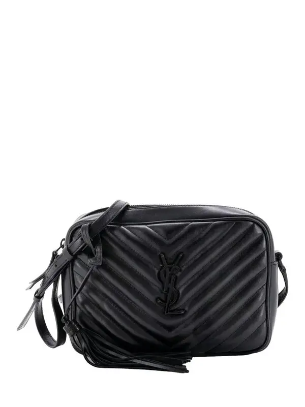 Saint Laurent Lou Camera Bag Matelasse Chevron Leather Small - Black