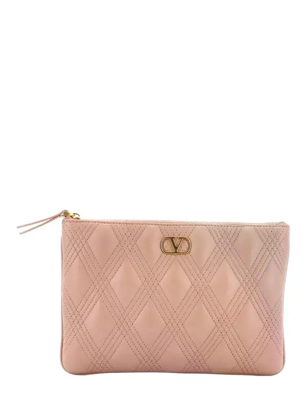 Valentino Garavani Quiltie 67 Medium Clutch Bag - Neutrals
