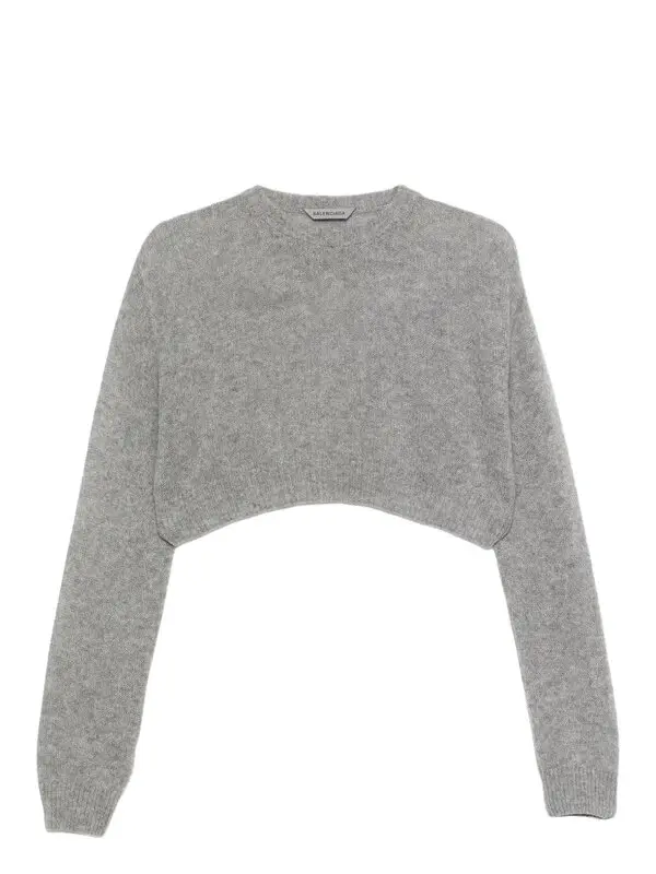 Balenciaga Cropped Sweater - Grey