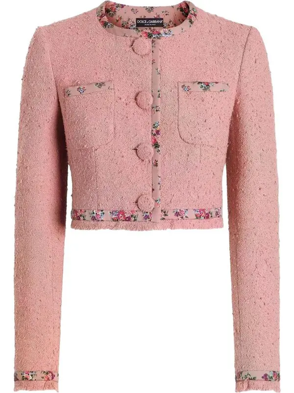 Dolce & Gabbana Floral-trim Jacket - Pink