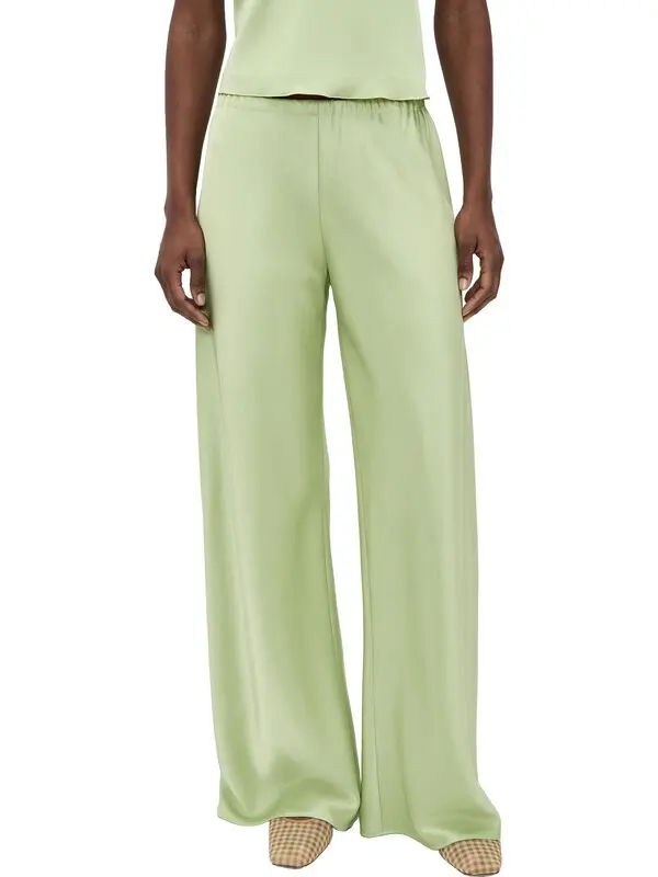 LA LIGNE Double Face Satin Colby Pants - Celadon