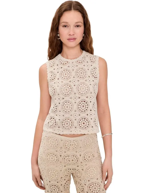FRAME Crochet Tank - Cream