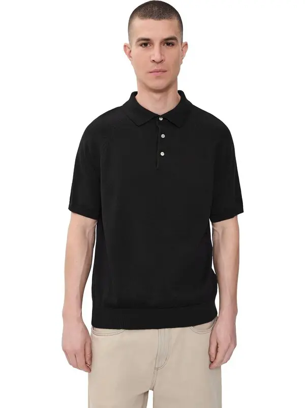 KNICKERBOCKER Madison Cotton Polo - Black
