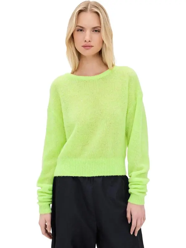 American Vintage Lightweight Wool Sweater - Citronnade Fluo Chine