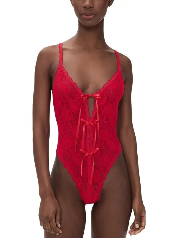 Hanky Panky After Midnight Open Teddy - Red