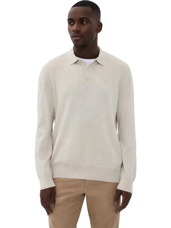 Barbour Pima Cotton Knitted Polo Shirt - Neutral