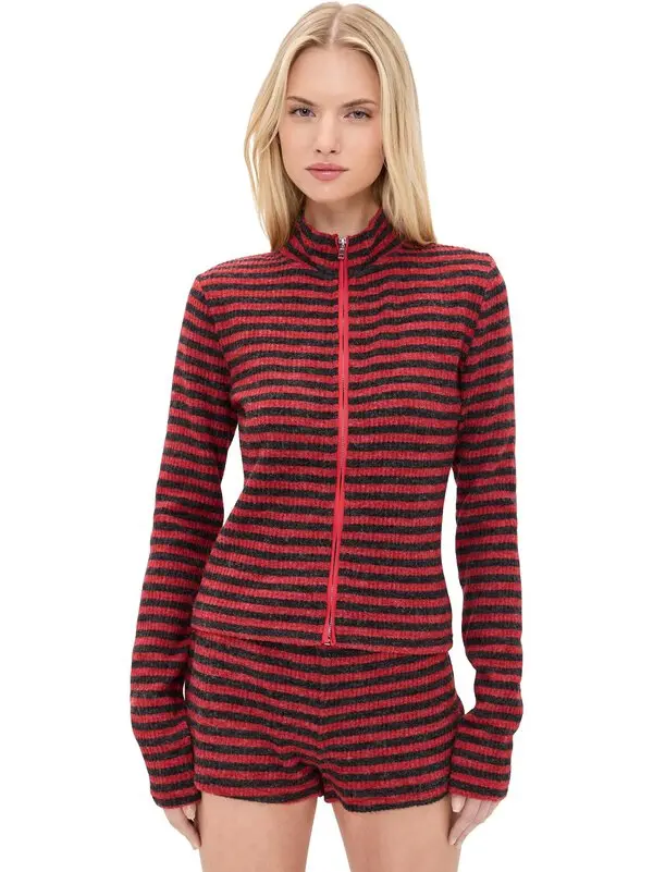 Lioness Apex Zip-up Jacket - Crimson Stripe