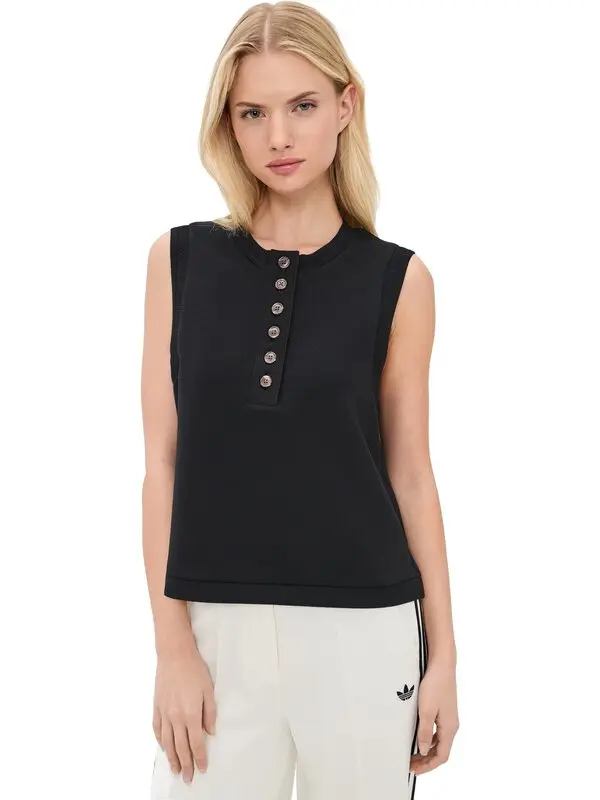 Varley Marla Button Placket Tank - Black