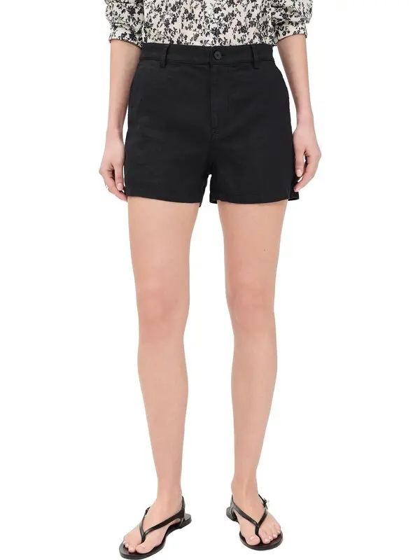 Madewell The Zoe Linen Shorts - Jet Black