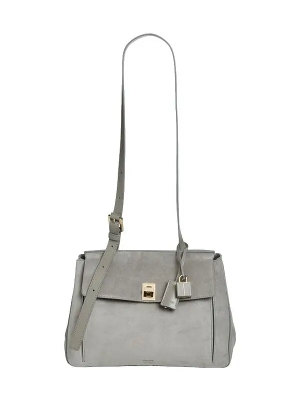 TOM FORD Medium Suede Besace Shoulder Bag - Cloudburst