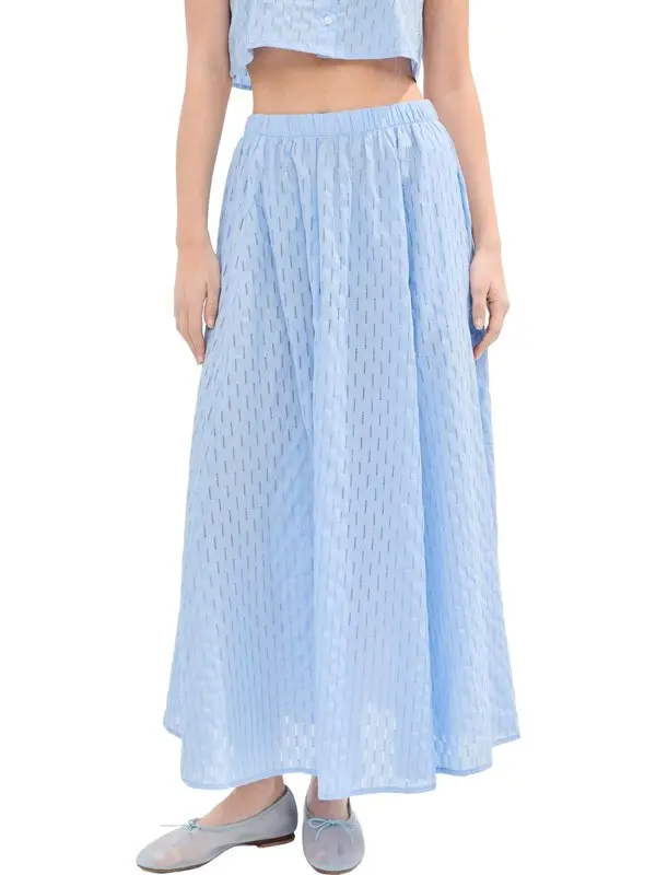 LE BOP Martha Eyelet Skirt - Blue