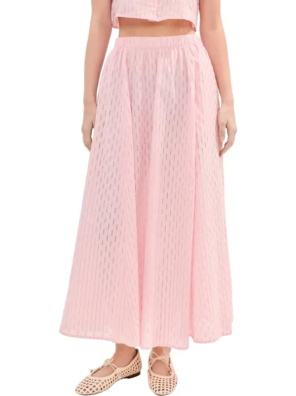 LE BOP Martha Eyelet Skirt - Pink