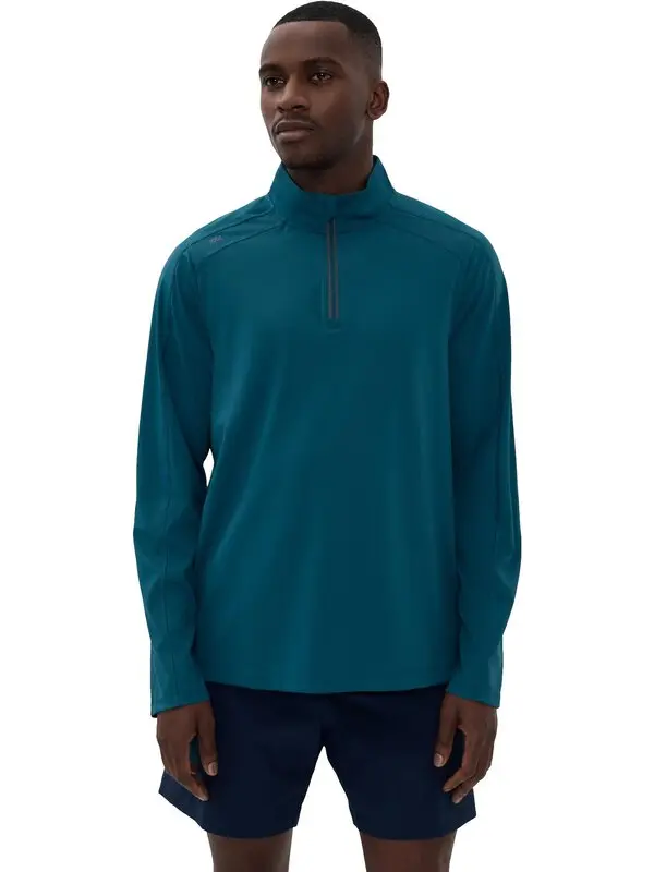 RHONE Rise 1/4 Zip Pullover - Cape Blue