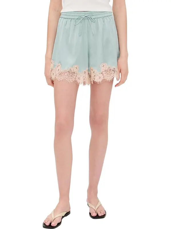 FLEUR DU MAL Juliet Lace Shorts - Frosted Mint