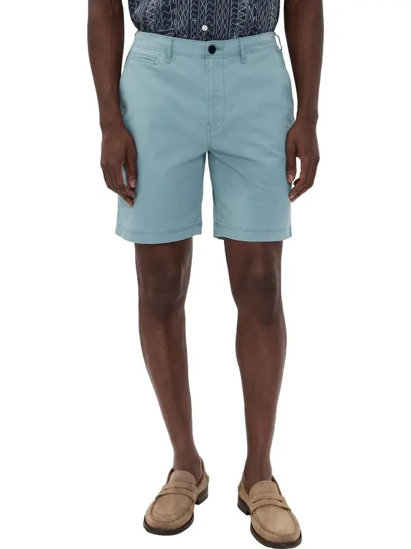 Billy Reid Chino Shorts With Stretch - Steel Blue