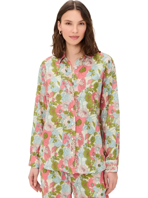 Birds Of Paradis Emilia Oversized Button-down Shirt - Tarsila Bloom