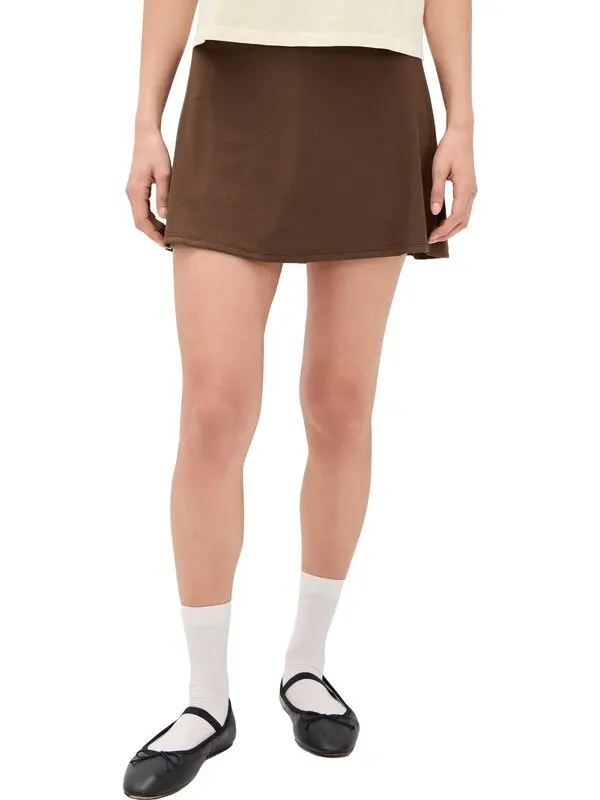 LISA SAYS GAH Darcy Ribbed Skort - Brown