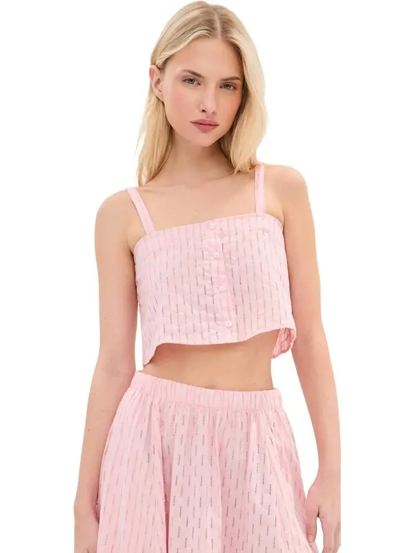 LE BOP Martha Eyelet Top - Pink