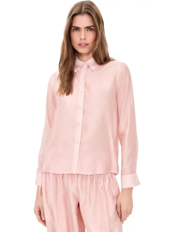 LISA SAYS GAH Iris Collared Button-down Shirt - Petal