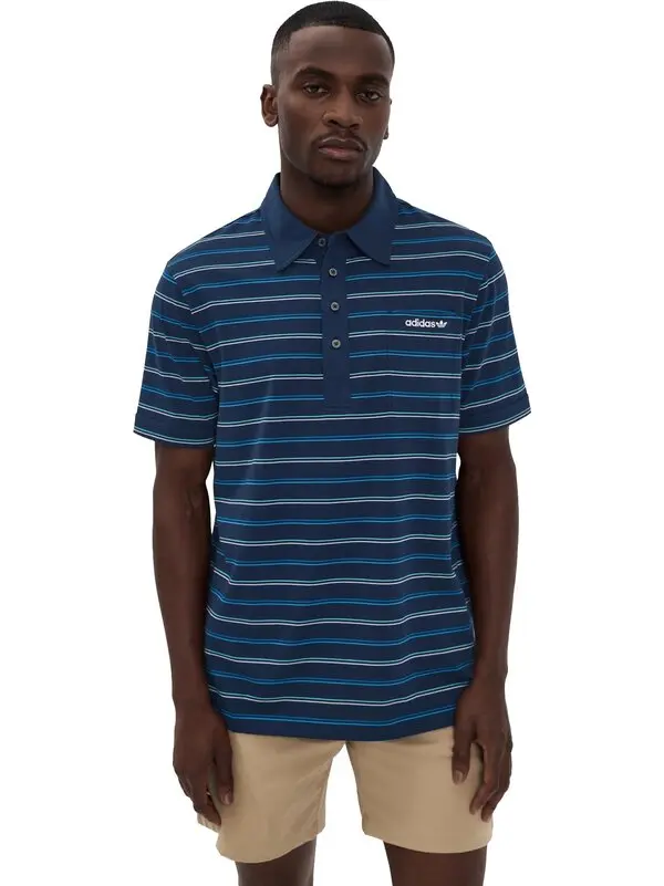 Adidas Originals Archive Stripe Polo - Night Indigo