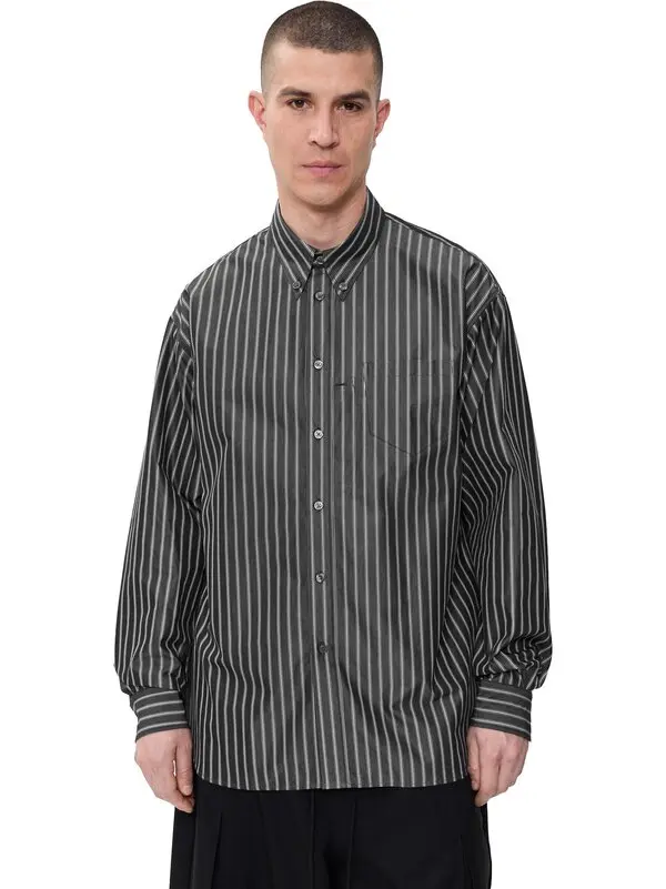 WILLY CHAVARRIA Veterano Button Down Shirt - Black/white Stripe
