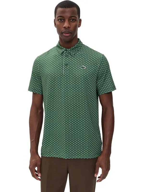 Lacoste Printed Performance Polo - Green/white