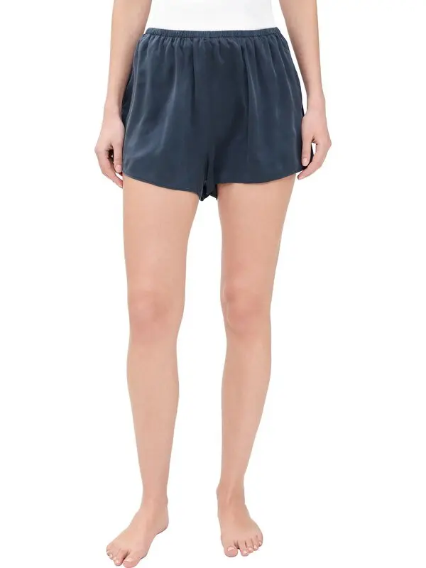 Lunya Washable Silk Tap Shorts - Deep Blue
