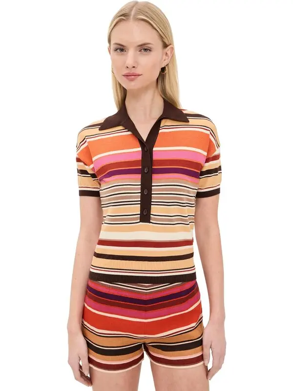 Faithfull The Brand Sable Polo Shirt - Murano Stripe