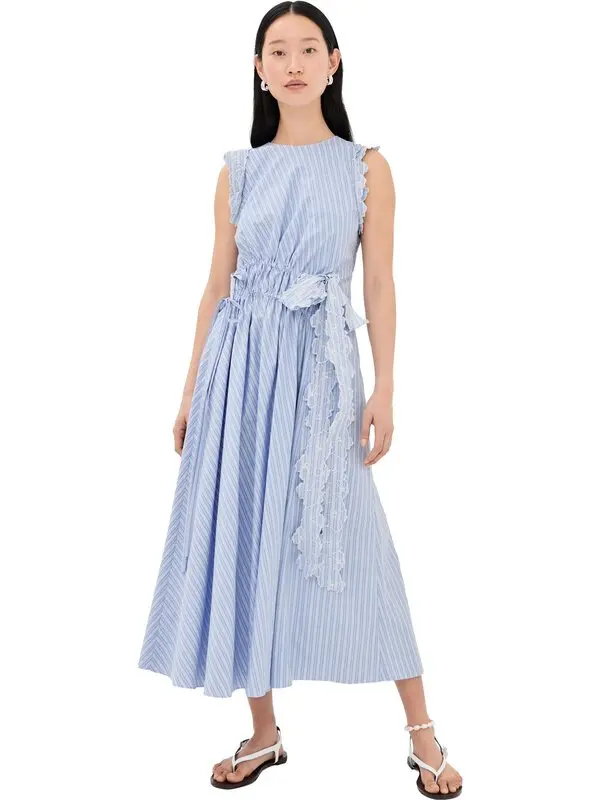 KIKA VARGAS Hanna Midi Dress - Blue