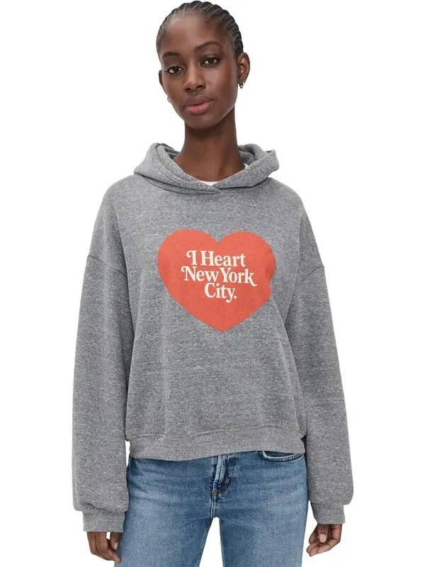 SUNNY SOMEWHERE Nyc Heart Classic Hoodie - Heather Grey