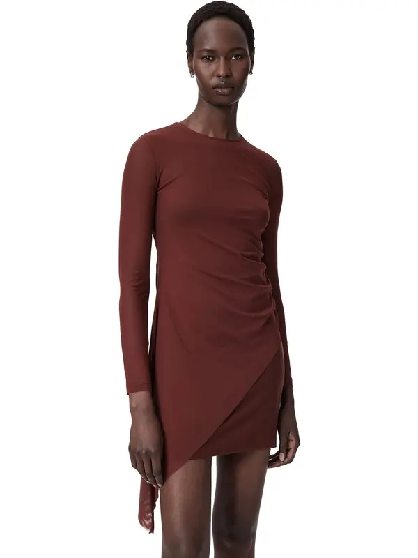 ALLSAINTS Riley Slim Fit Floral Mini Dress - Red