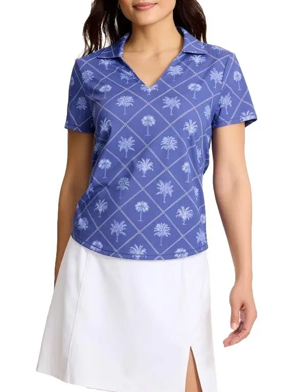 Tommy Bahama Islandzone® Abby Getaway Frond Johnny Collar Polo - Sanibel Blue