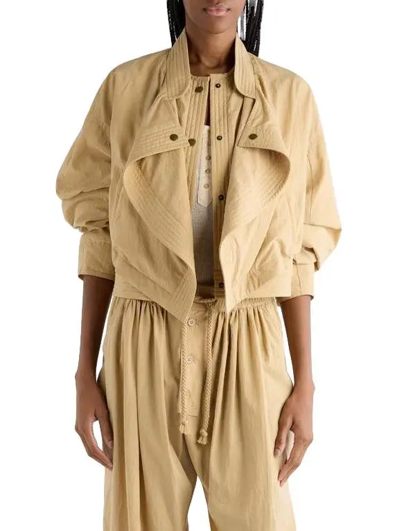 Isabel Marant Tricia Draped Bomber Jacket - Desert