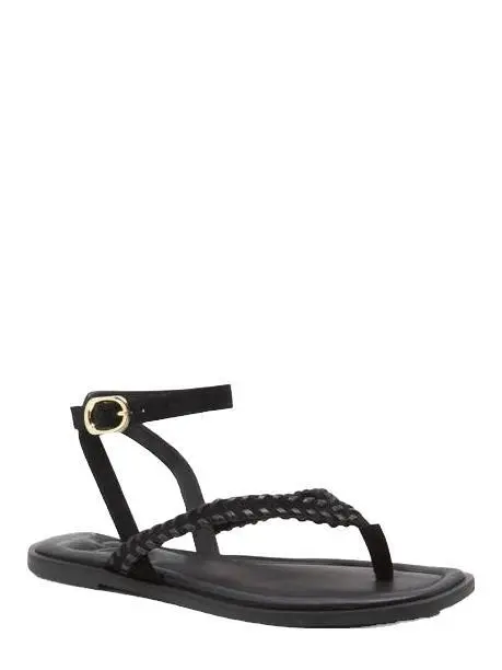 Free People Waverly Whipstitch Ankle Strap Sandal - Black Tide