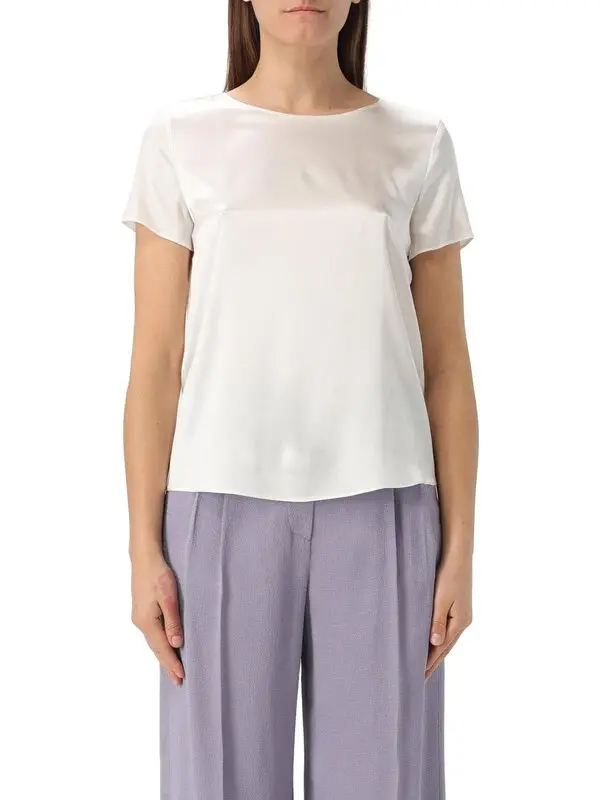 Emporio Armani Silk Satin Blouse - White
