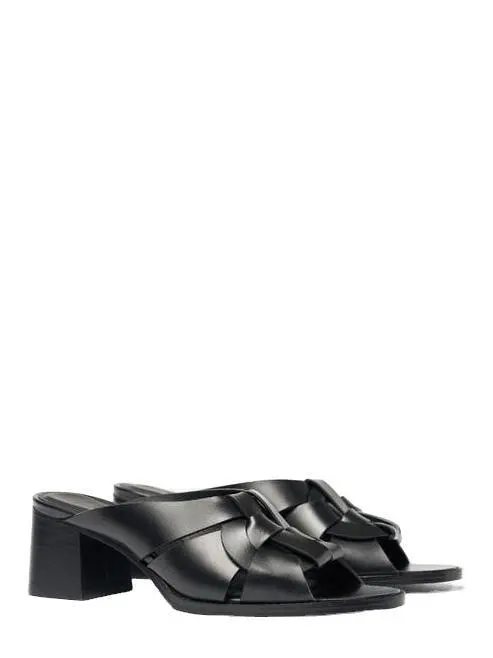 SCAROSSO Aida Heeled Sandals - Black - Calf