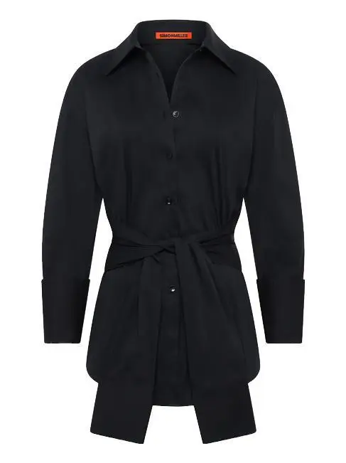 SIMONMILLER Inna Poplin Top - Black