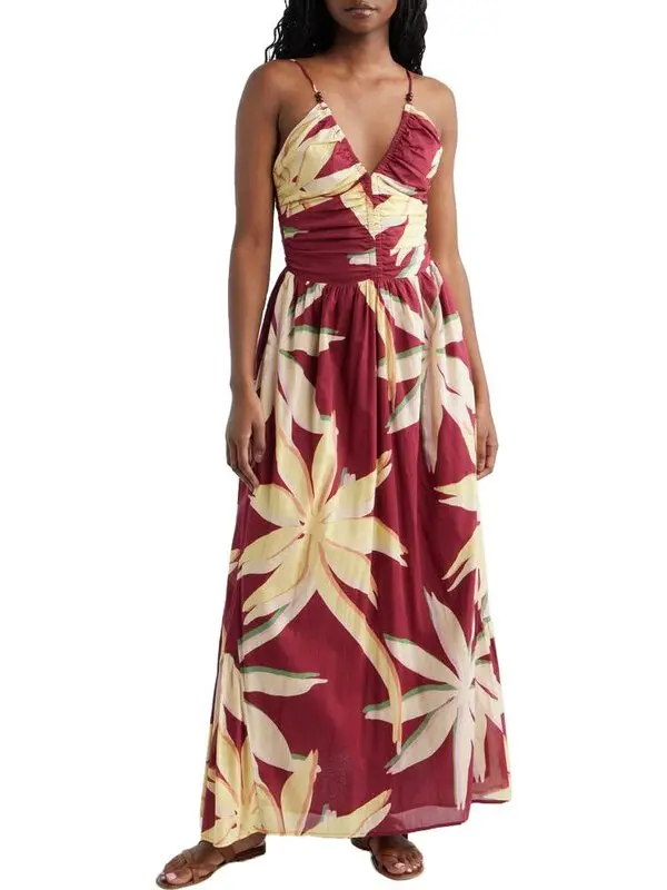 Rails Palm Floral Print A-line Maxi Sundress - Red Palma