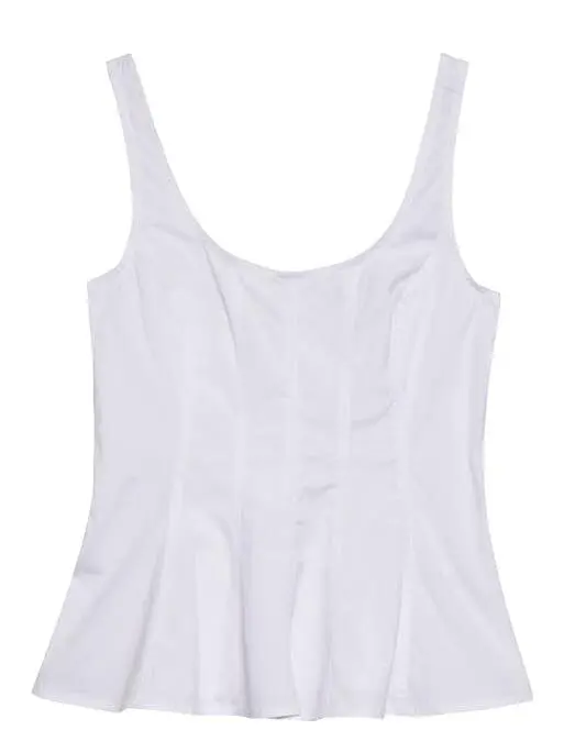 Veronica Beard Charlie Peplum Tank - White
