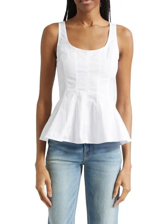 Veronica Beard Charlie Peplum Tank - White