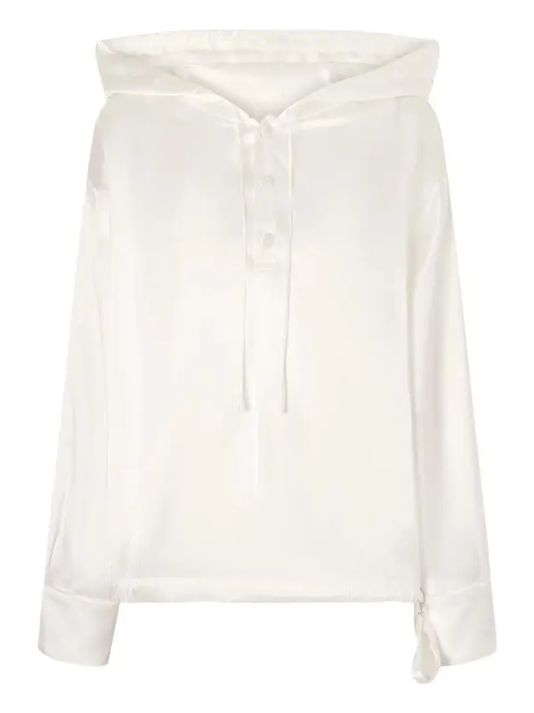 Sharon Wauchob Hooded Silk-satin Blouse - White