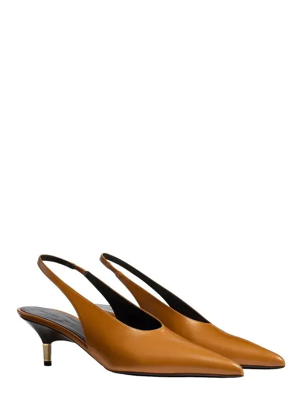 Khaite Bella Kitten Heel Slingback Pump - Cuoio