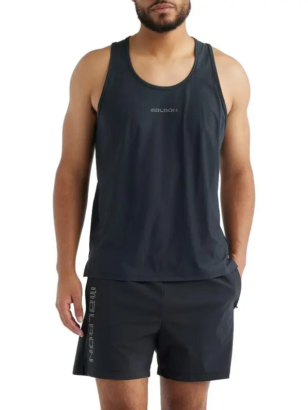 MALBON Run Club Mesh Tank - Jet Black