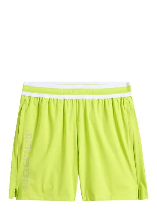 MALBON Mrc Tech Water Repellent Running Shorts - Green Acid